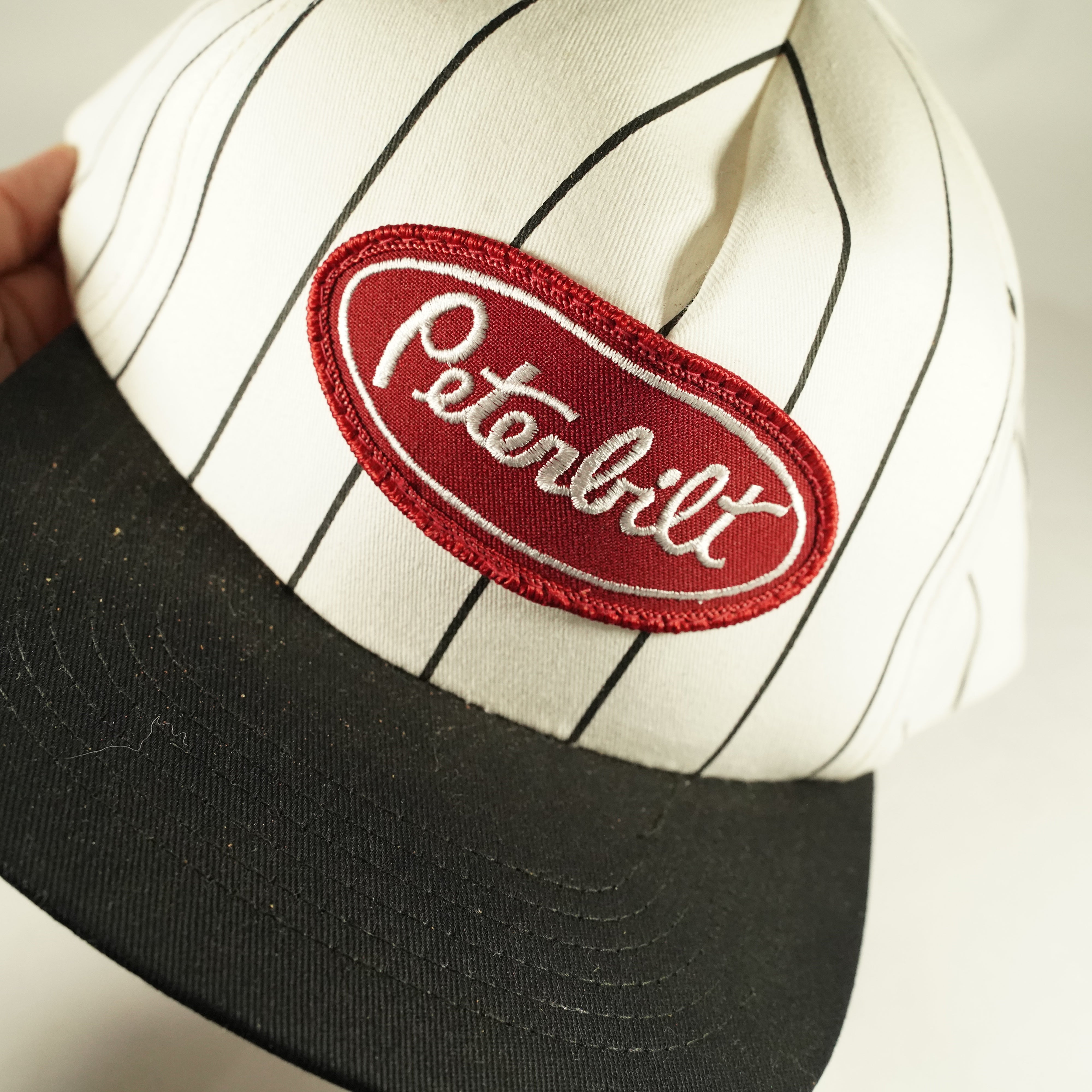 Vintage Peterbilt Pinstripe Snapback Hat Red White Black – Swing Eazy ...